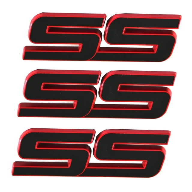 ZZ 3pcs Metal SS Front Door SS Emblem Car Badge Sticker Decals ...