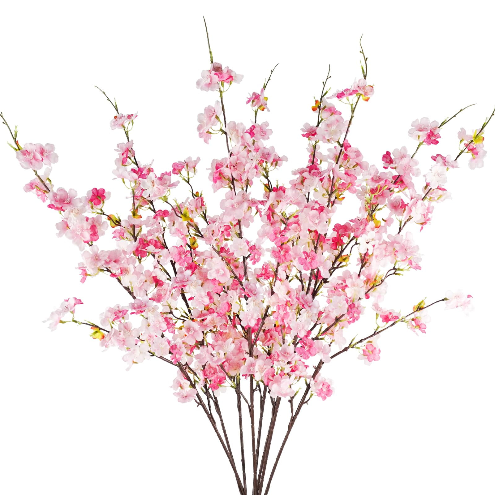 ZZ 8 Pcs Artificial Cherry Blossom Flowers 40" Faux Silk Cherry Blossom ...