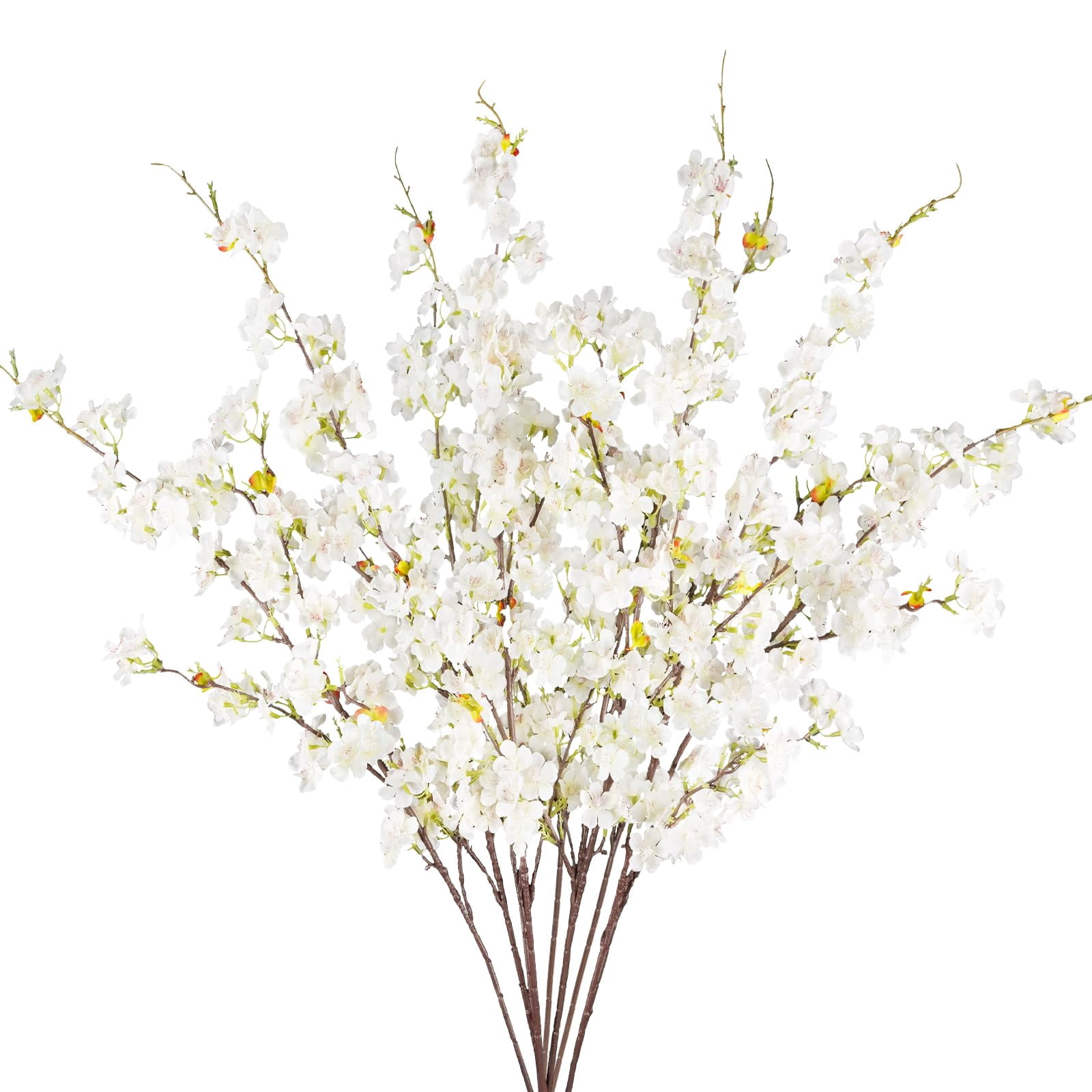 ZZ 8 Pcs Artificial Cherry Blossom Flowers 40" Faux Silk Cherry Blossom ...
