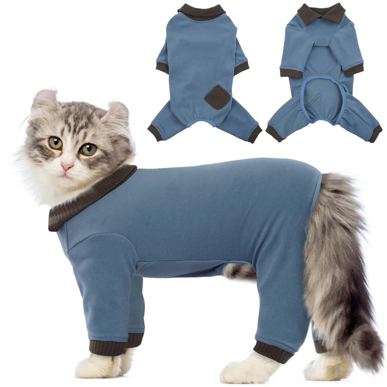 ZZ Cat Pajamas for Cats Only, Sticky Hair Cat Clothes, Cat Onesie for ...