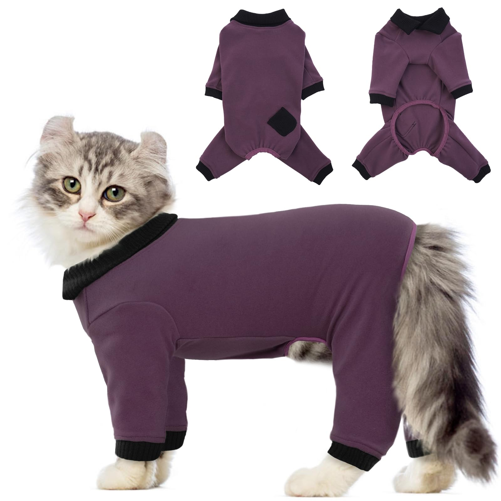 ZZ Cat Pajamas for Cats Only, Sticky Hair Cat Clothes, Cat Onesie for Cats After Surgery Female ...
