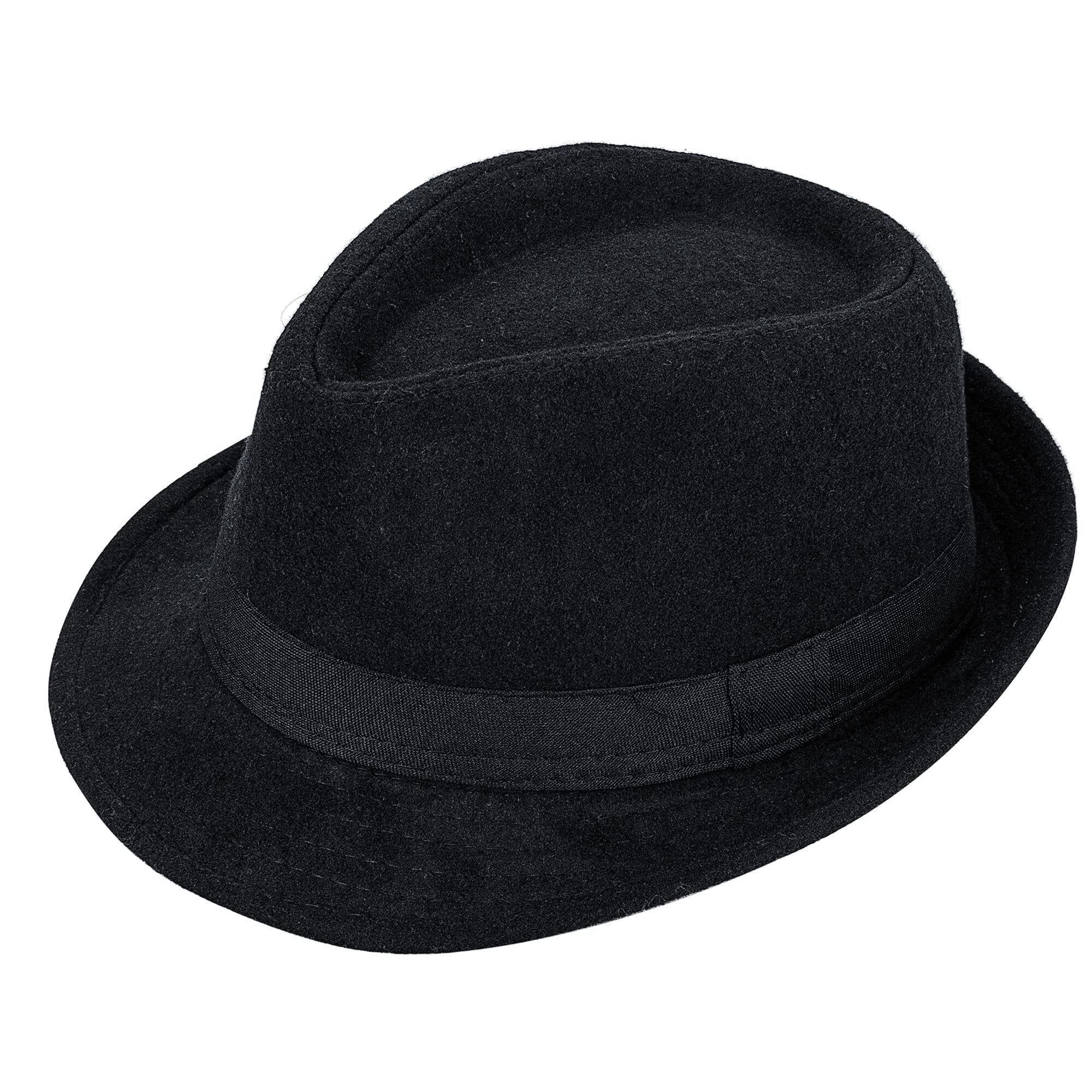 ZZ Classic Manhattan- Mens Short Brim Structured-Gangster Felt Hat for ...