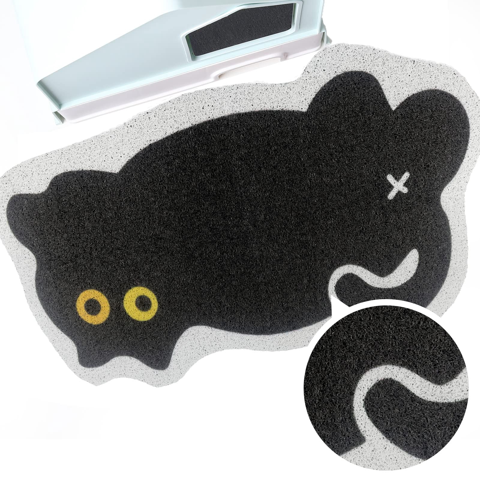 ZZ Cute Cat Litter Trapping Mat 27"x23", Traps Mess from Litter Box and ...