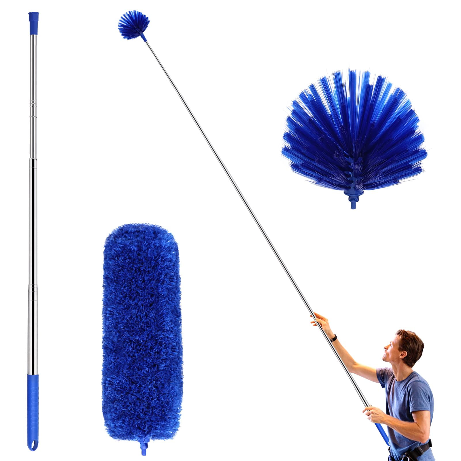 ZZ LAZYCOTTAGE Cobweb Duster SAF21 with Extension Pole, Cleaning Duster ...