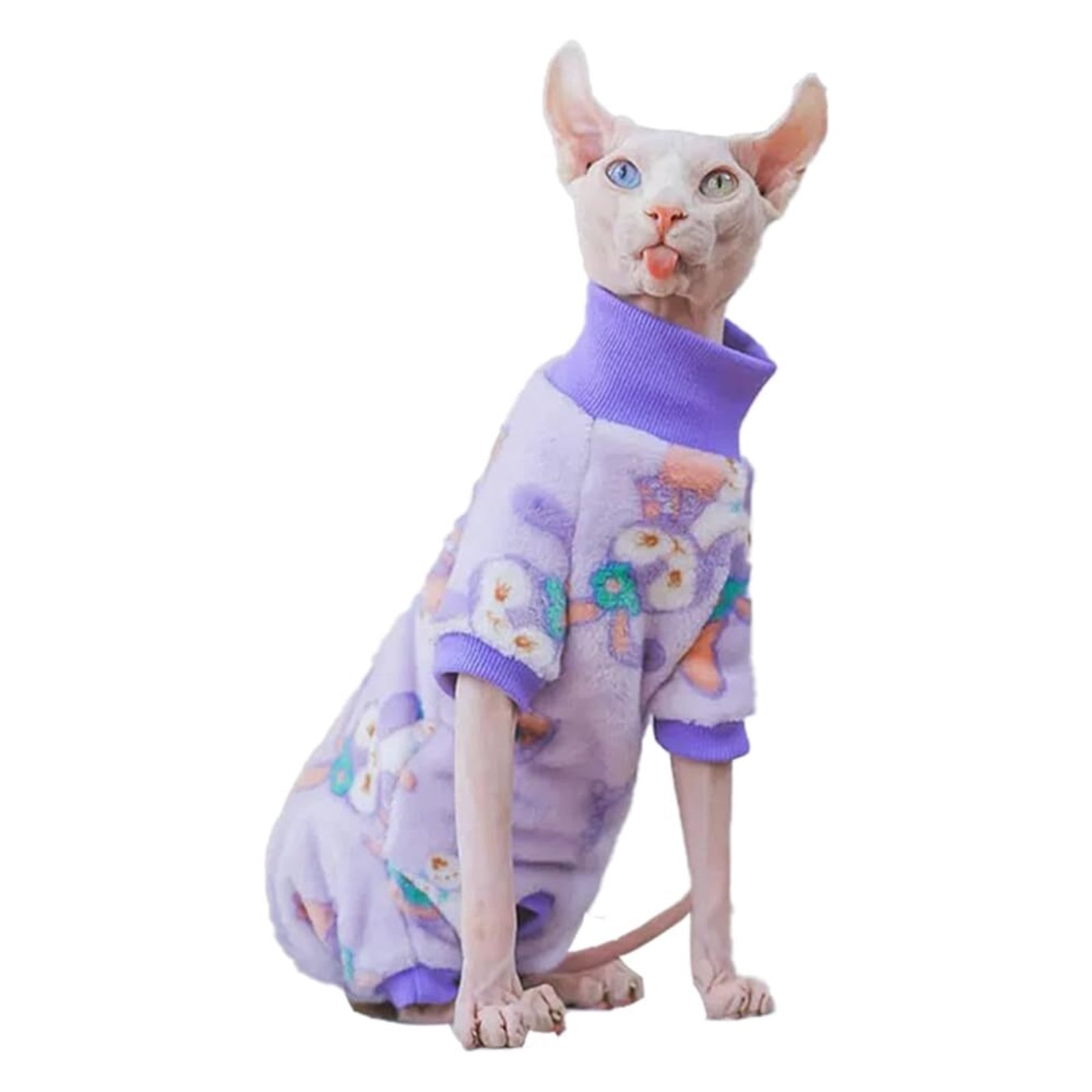 ZZ Sphynx Cat 4-Legged Warm Turtleneck Sweater, Thick Soft Double-Sided ...