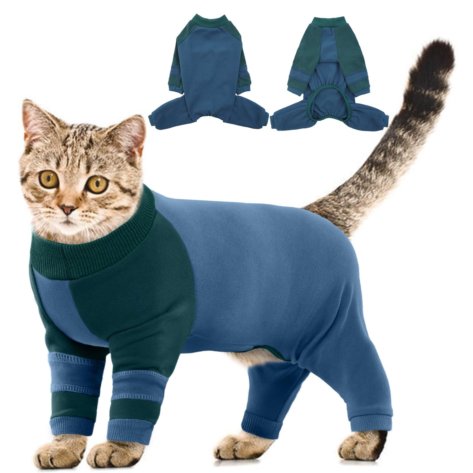 ZZ Sticky Hair Cat Clothes,Cat Recovery Suit Cat Pajamas for Cats Only ...