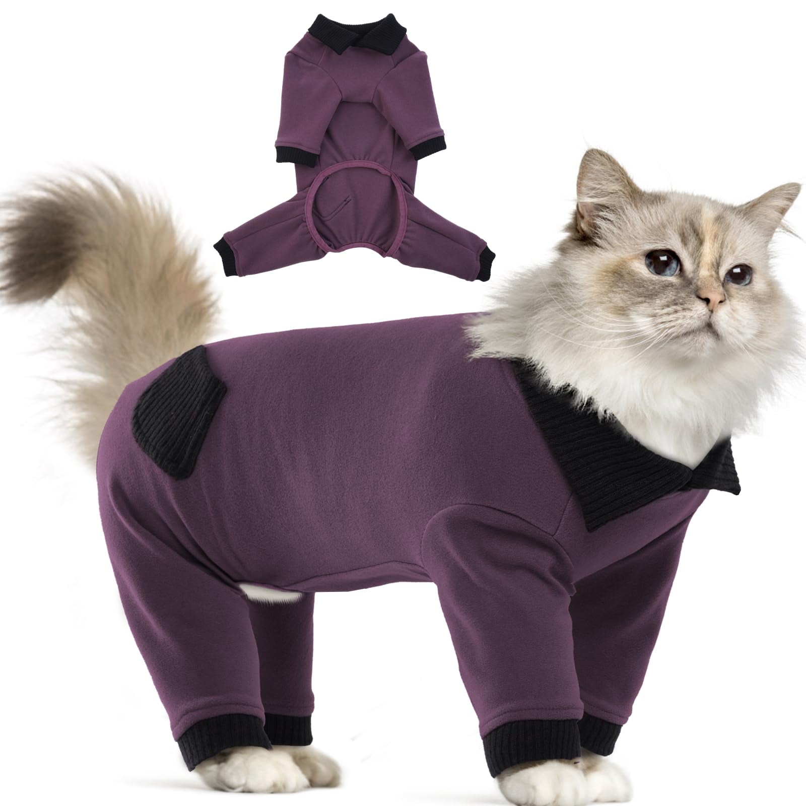 ZZ Sticky Hair Cat Clothes, Professional Cat Recovery Suit, Prevent ...