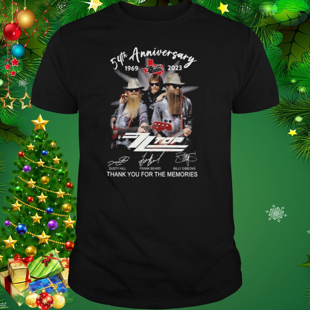 ZZ Top 54th anniversary 1969-2023 thank you memories signatures shirt ...