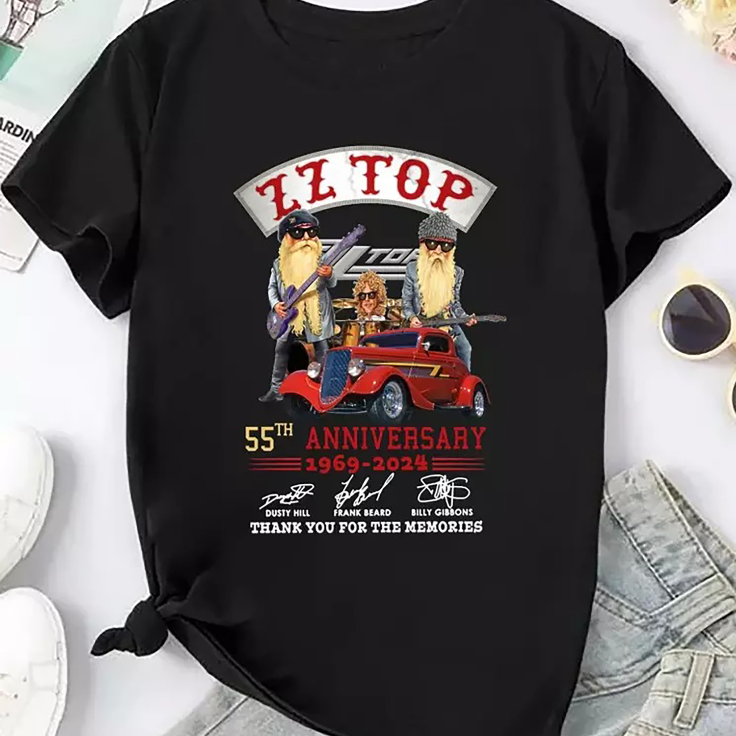 ZZ Top 55th Anniversary Shirt, ZZ Top Rock Band Shirt, ZZ Top F ...