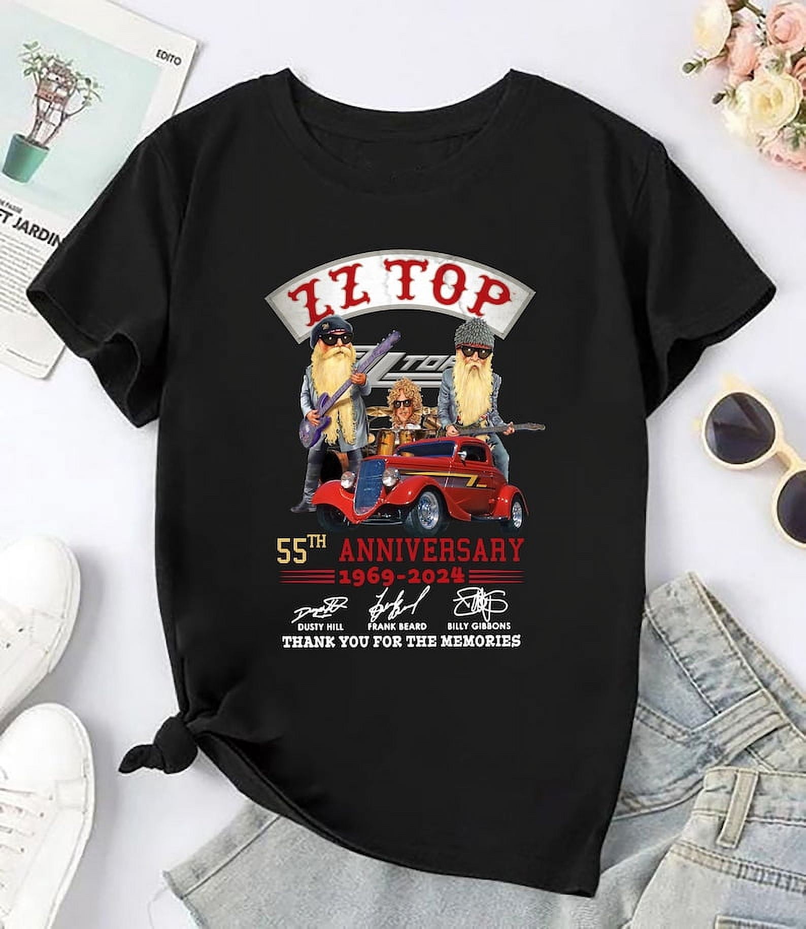 ZZ Top 55th Anniversary Shirt, ZZ Top Rock Band Shirt, ZZ Top Fan Gift ...