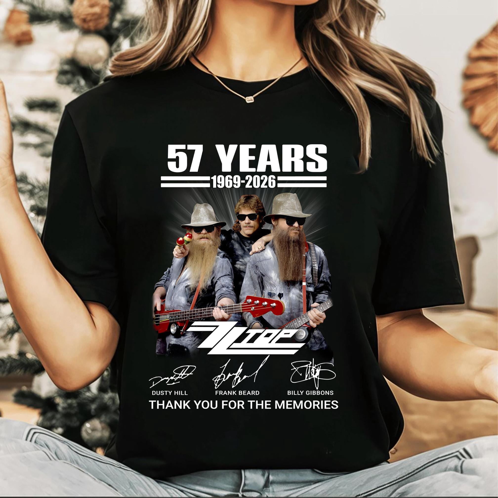 ZZ Top 56 Years Signatures Shirt, Zz Top 90s Vintage Shirt, ZZ Top Band ...