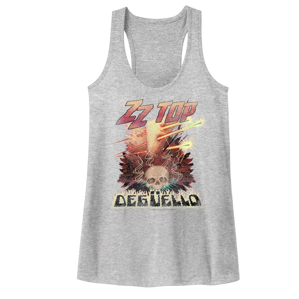 ZZ Top Deguello Gray Heather Ladies Racerback Tank Top T-Shirt ...