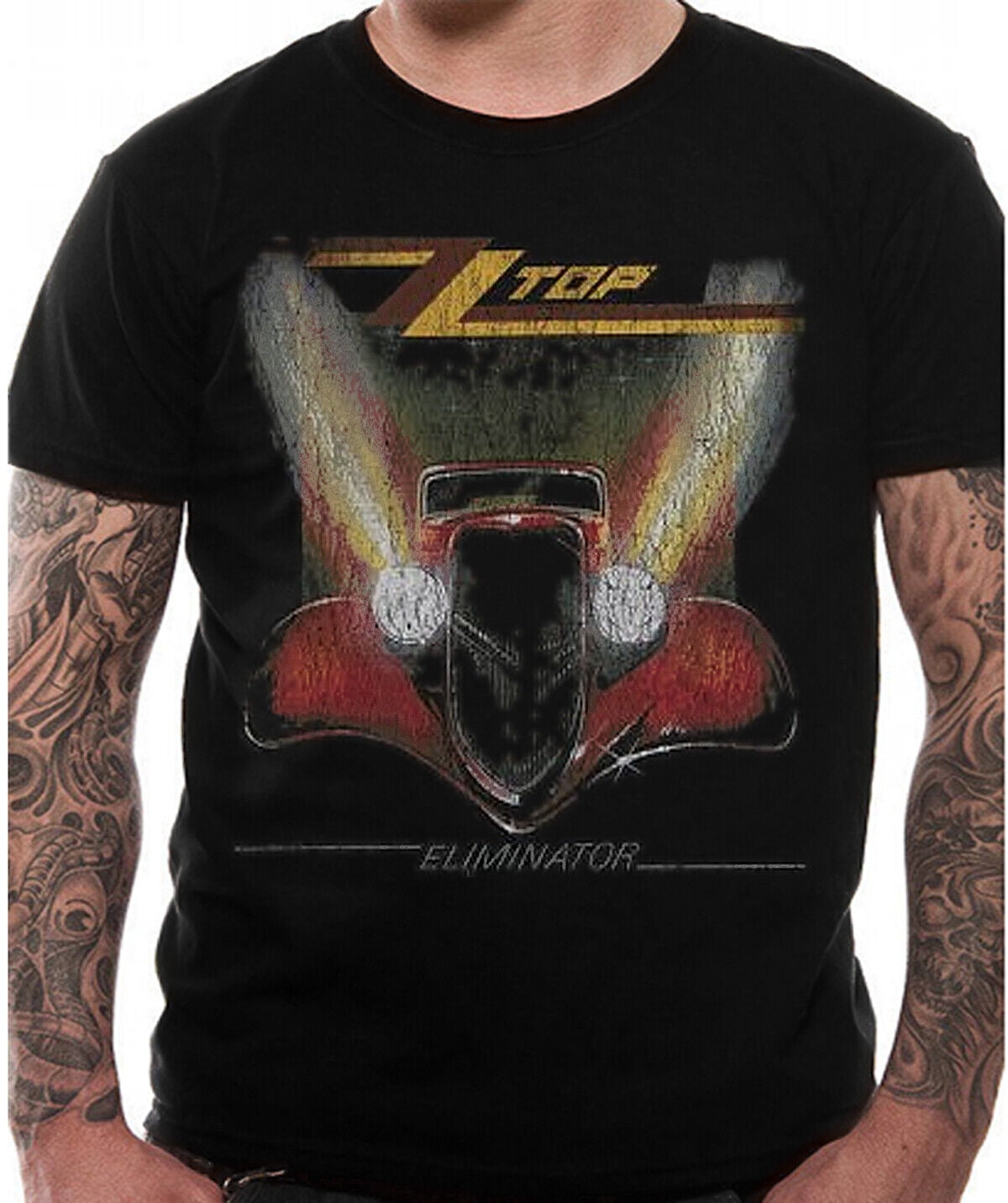 ZZ Top Eliminator T-Shirt Official Album Cover Vintage Distressed Black ...