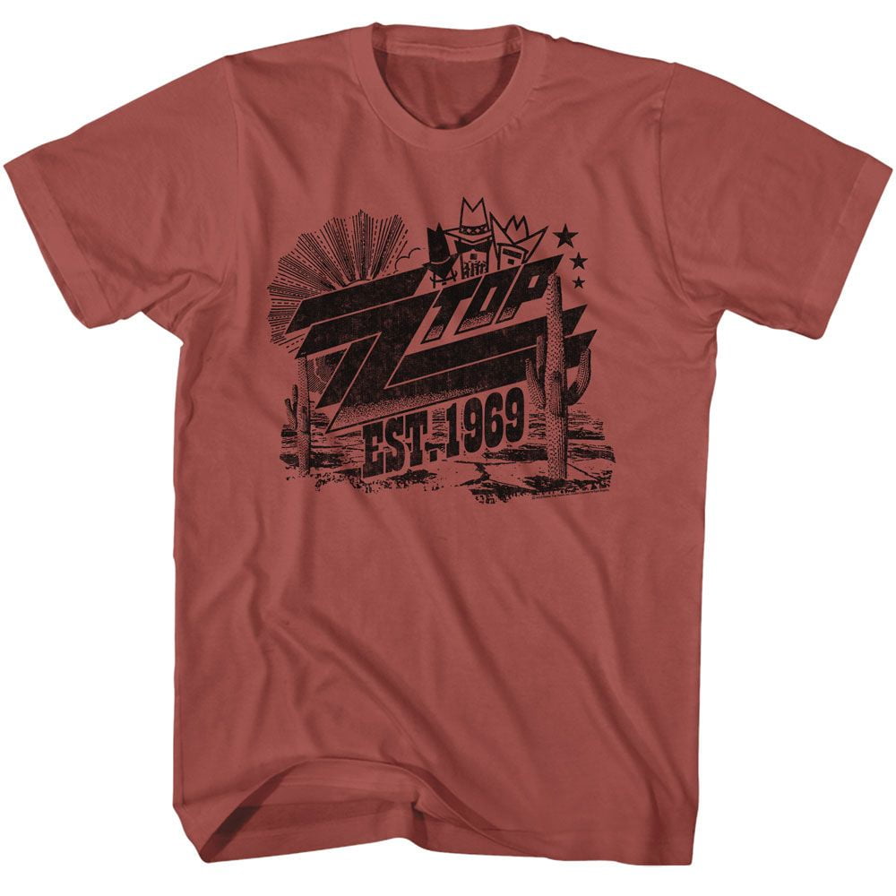 ZZ Top Est 1969 Terracotta Adult T Shirt - Walmart.com