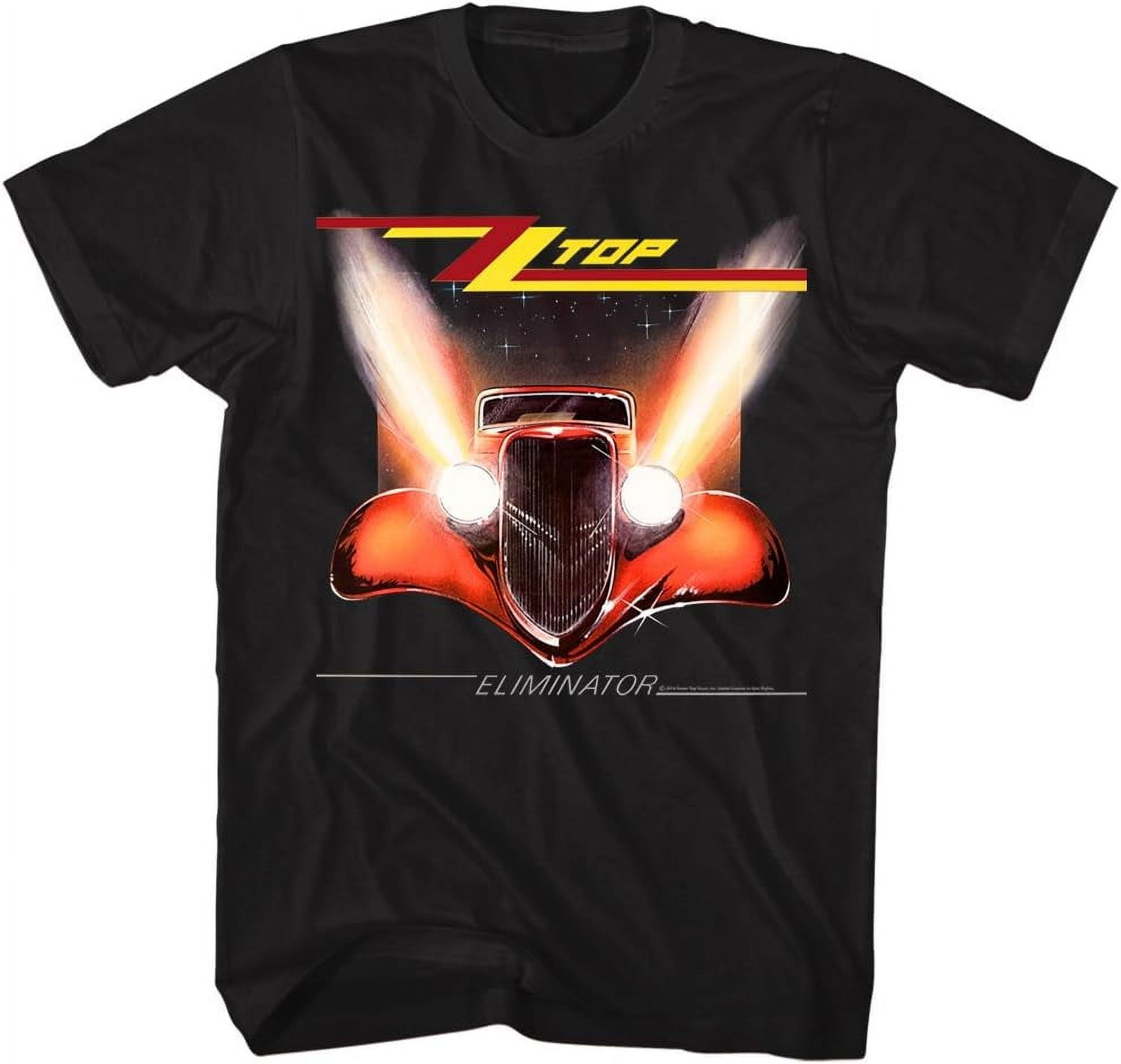 ZZ Top Rock Band Music Group Eliminator Album Cover Adult T-Shirt Tee ...