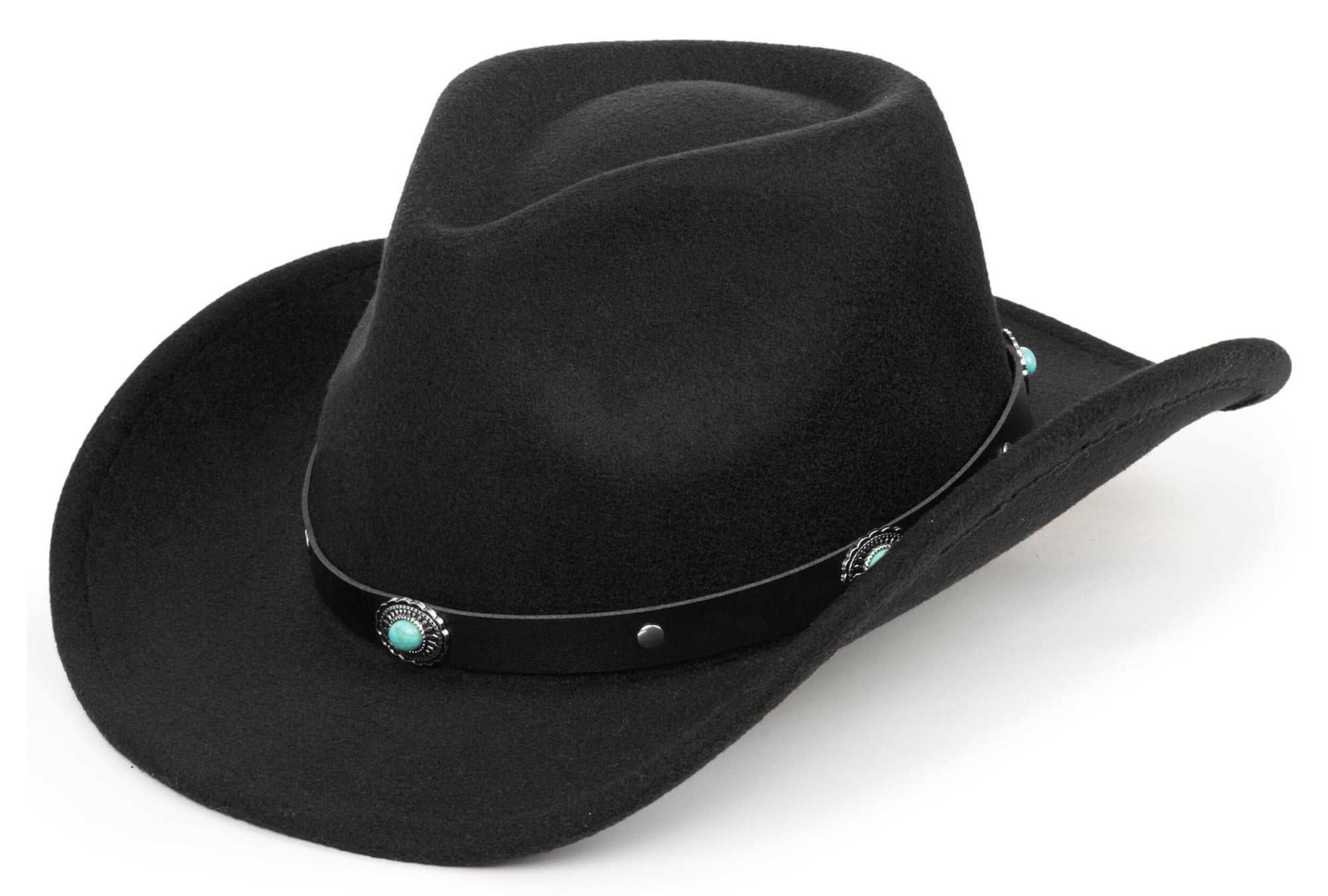 ZZ Womens Cowgirl Studded Pinched Western Cowboy Hats Wide Brim Gaucho ...