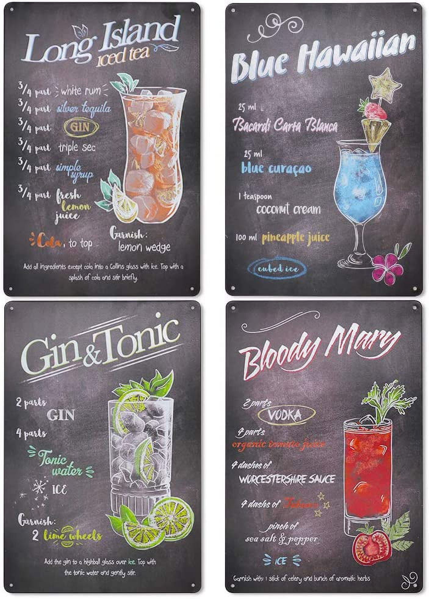 ZZBIQS Cocktail Tin Sign Vintage Metal Signs Retro Tin Painting Wall ...