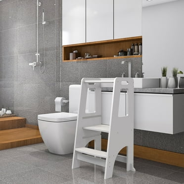 Guidecraft Montessori Wooden Children's Folding Double Kitchen Helper ...