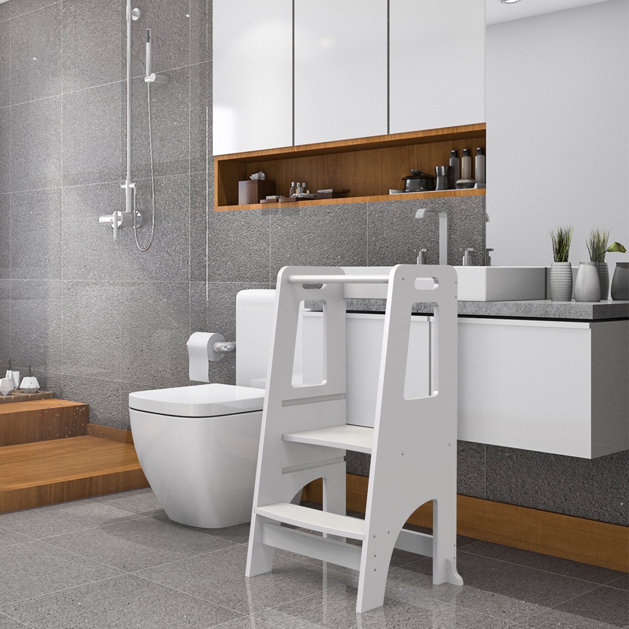 ZZBIQS Kids Helper Step Stool, Toddler Wood Learning Tower for Kitchen ...