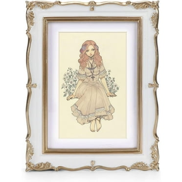 Langdon House 8x10 Eggshell Blue Real Wood Picture Frames with Gold ...