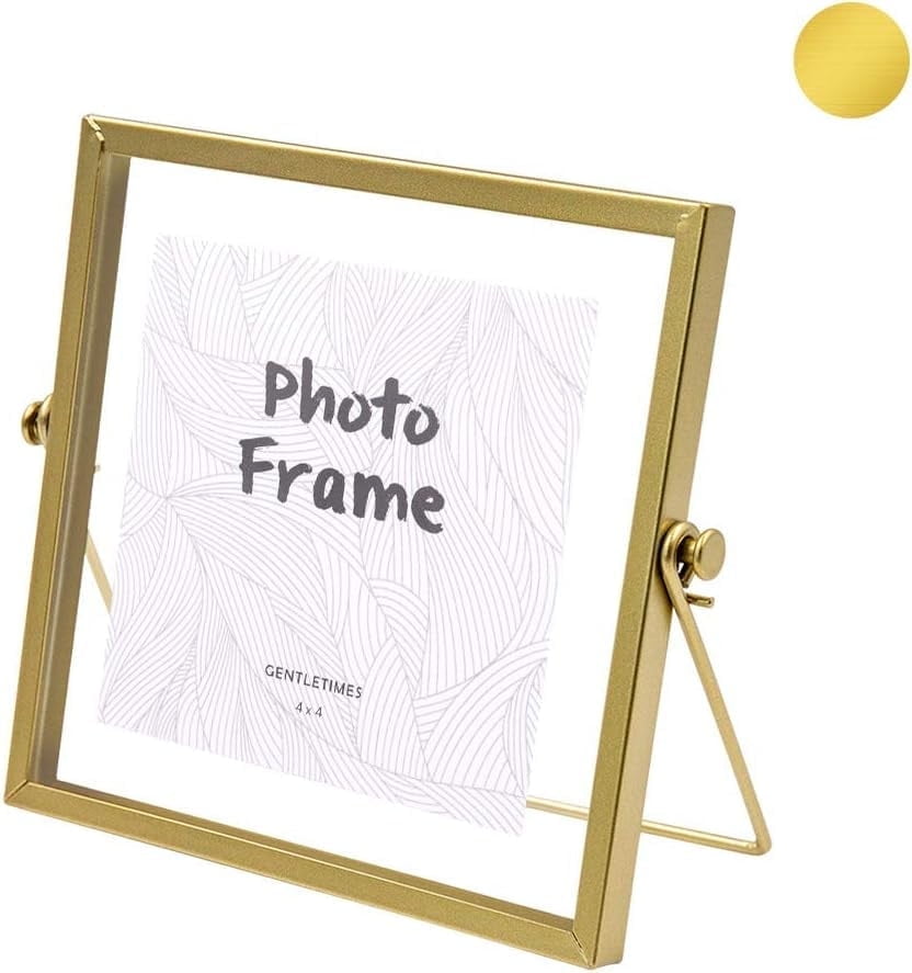 ZZCCC Set of 3 Glass Photo Frame Collection Simple Metal Geometric ...