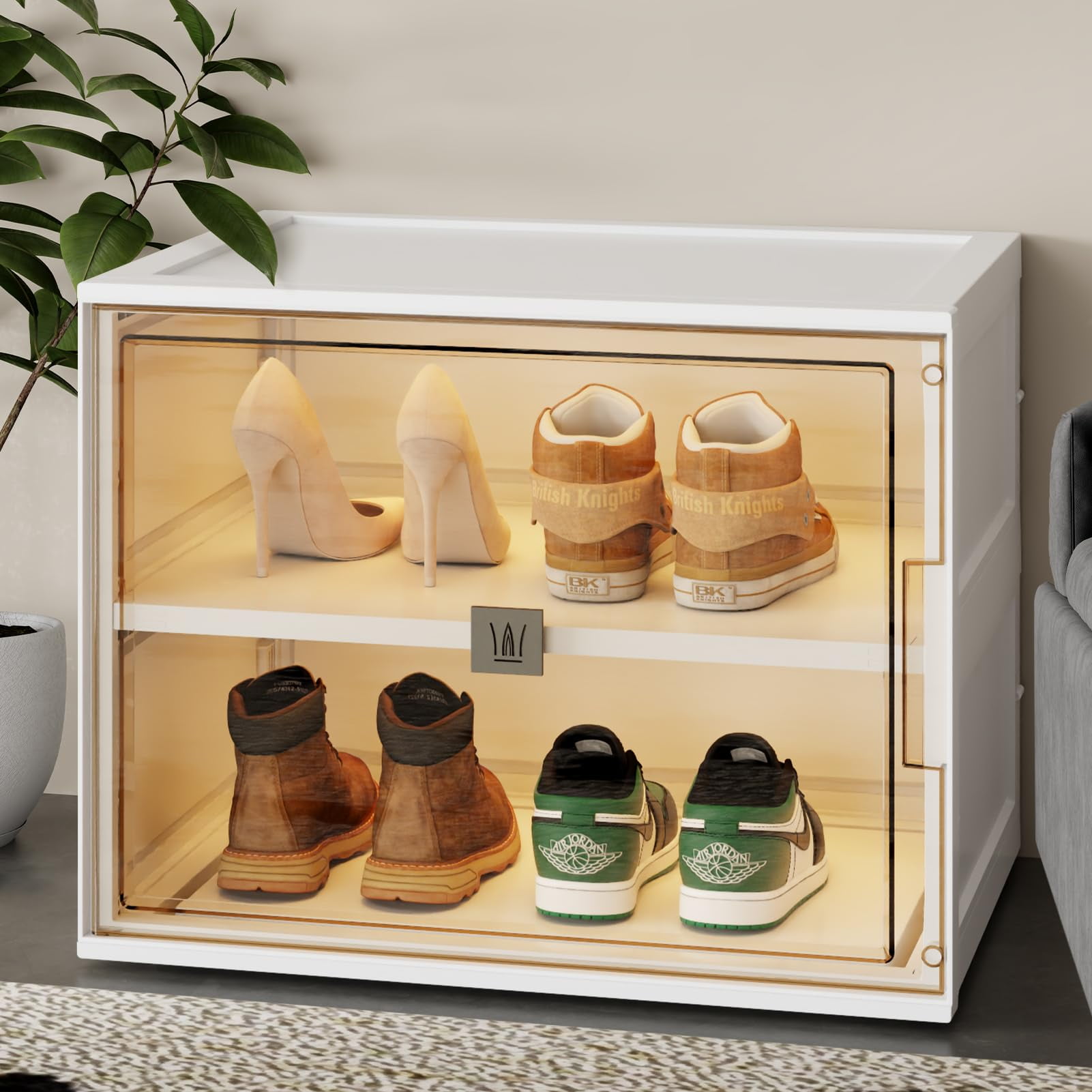 ZZCZZ Storage Boxes, Large Clear Plastic Stackable Organizer for Closet ...