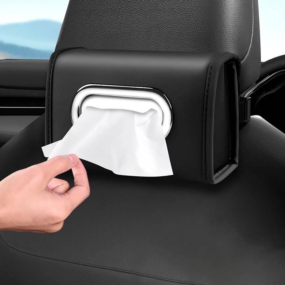 ZZD Car Tissue Holder Rectangle,Travel Tissue Box Cover Keep Car Tidy ...