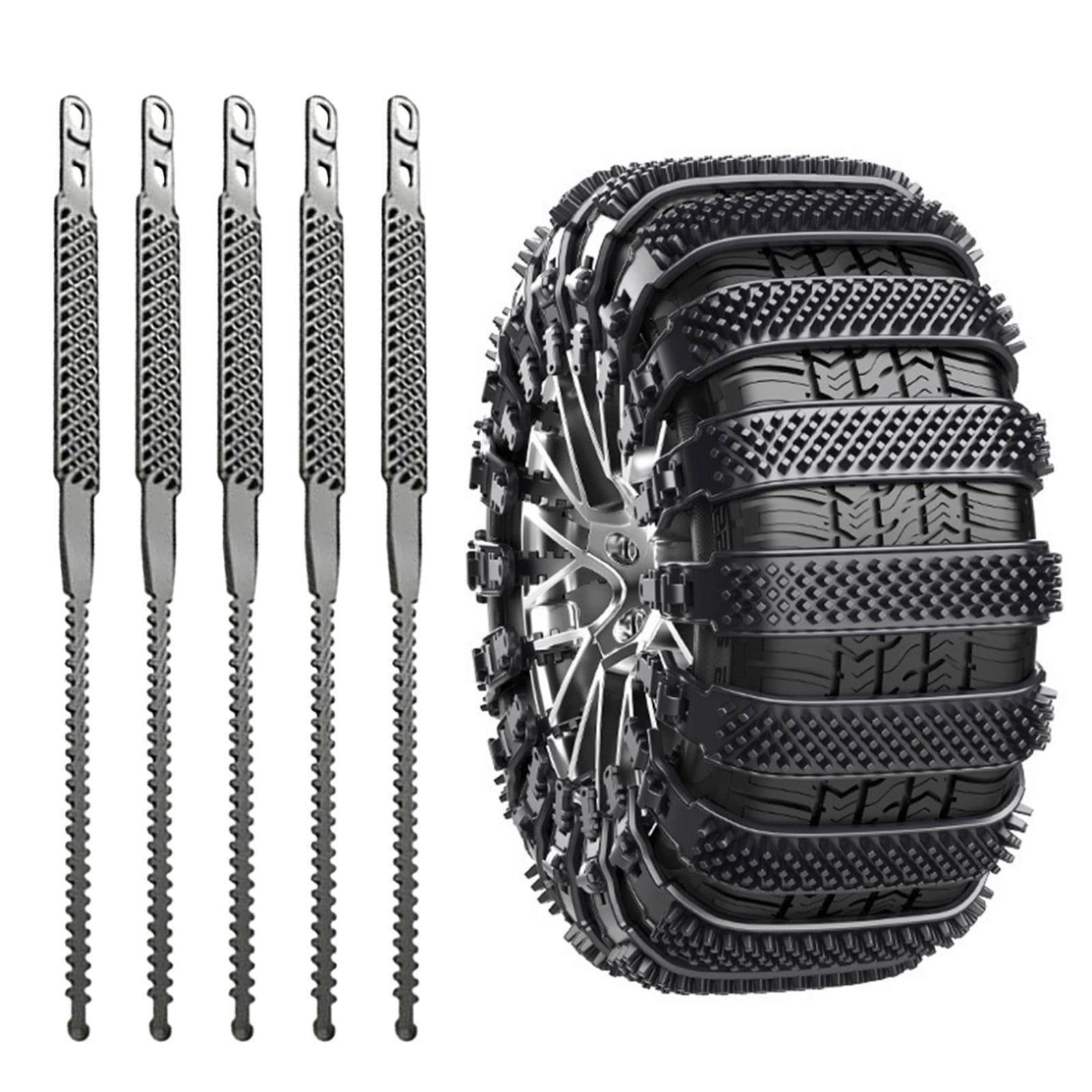 ZZERHUOO 2025 Reusable Chains Universal Adjustable Zip Tie Tire Chains ...