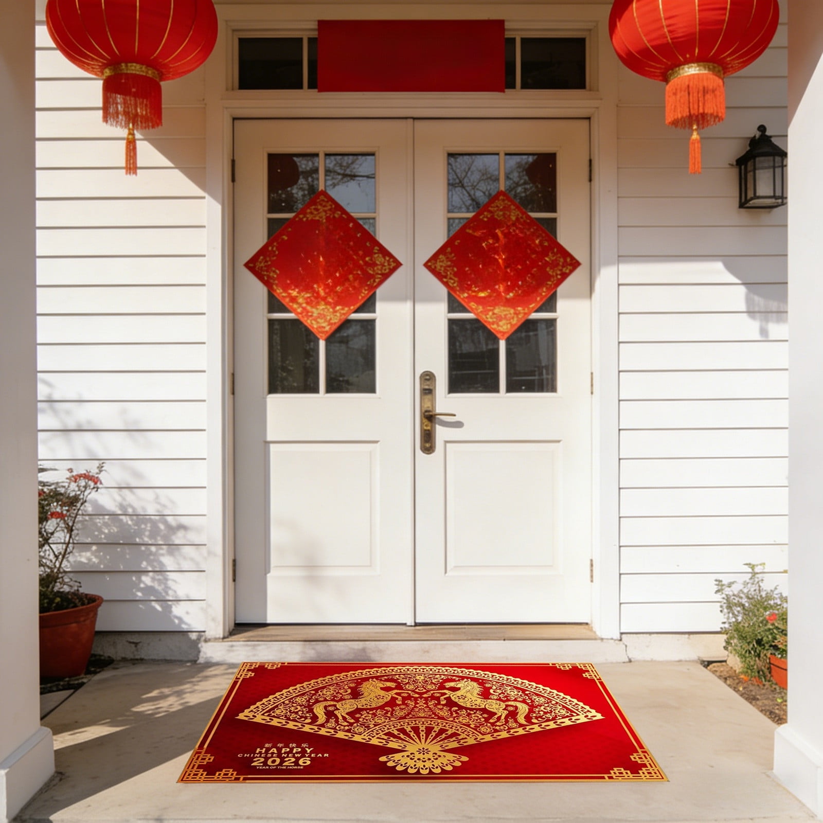 ZZERHUOO 2026 Year Door Mat Horse Year Velvet Entrance Rug Non Welcome ...