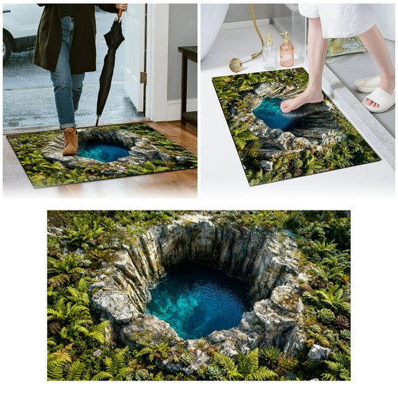 ZZERHUOO Carpet Thick Front Door Mat With A Brick Patterned Bottom 3D ...