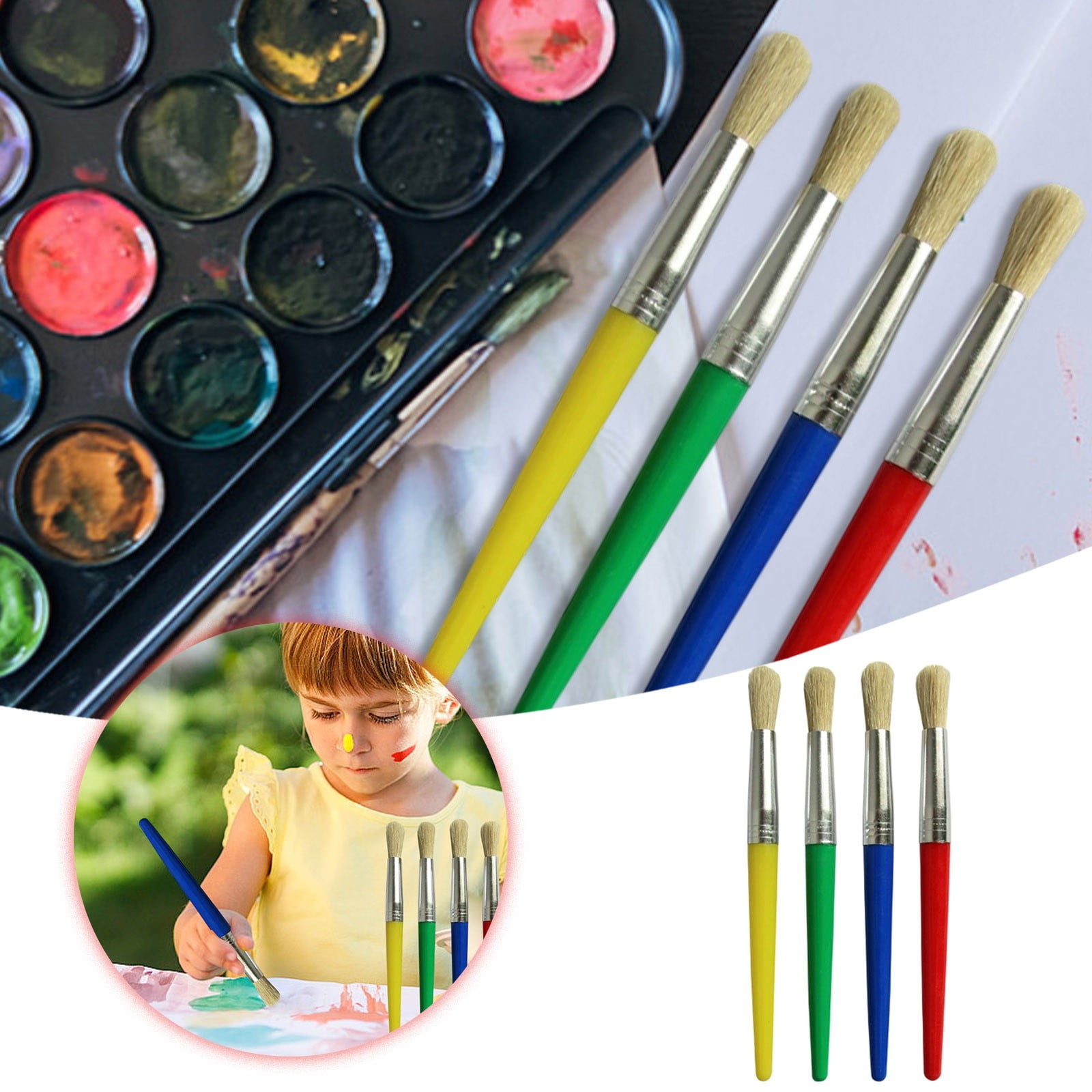 ZZERHUOO Easter Crafts for Adults 4 Piece Round Tip Brushes For ...
