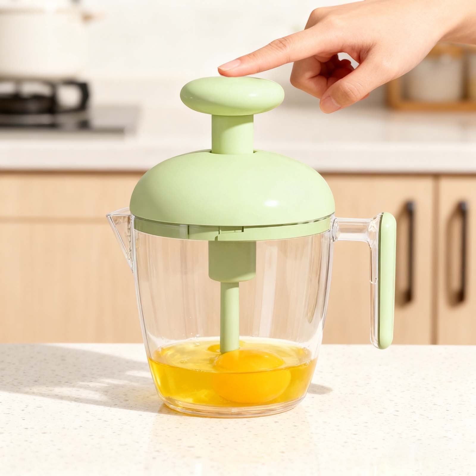 ZZERHUOO Ergonomic Manual Egg Mixer Efficient Handheld Whisk Cup With ...