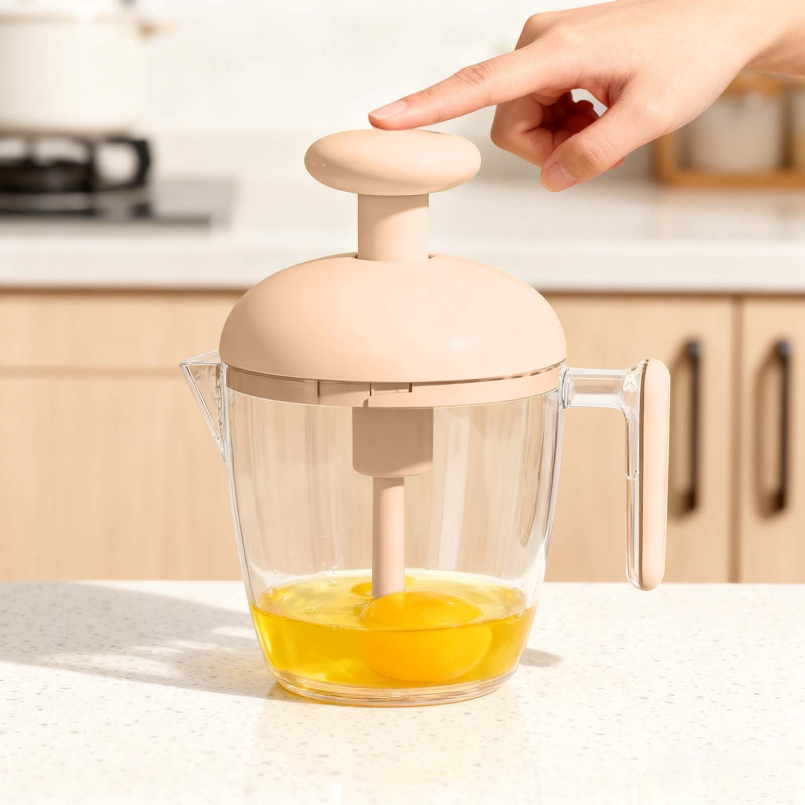 ZZERHUOO Ergonomic Manual Egg Mixer Efficient Handheld Whisk Cup With ...