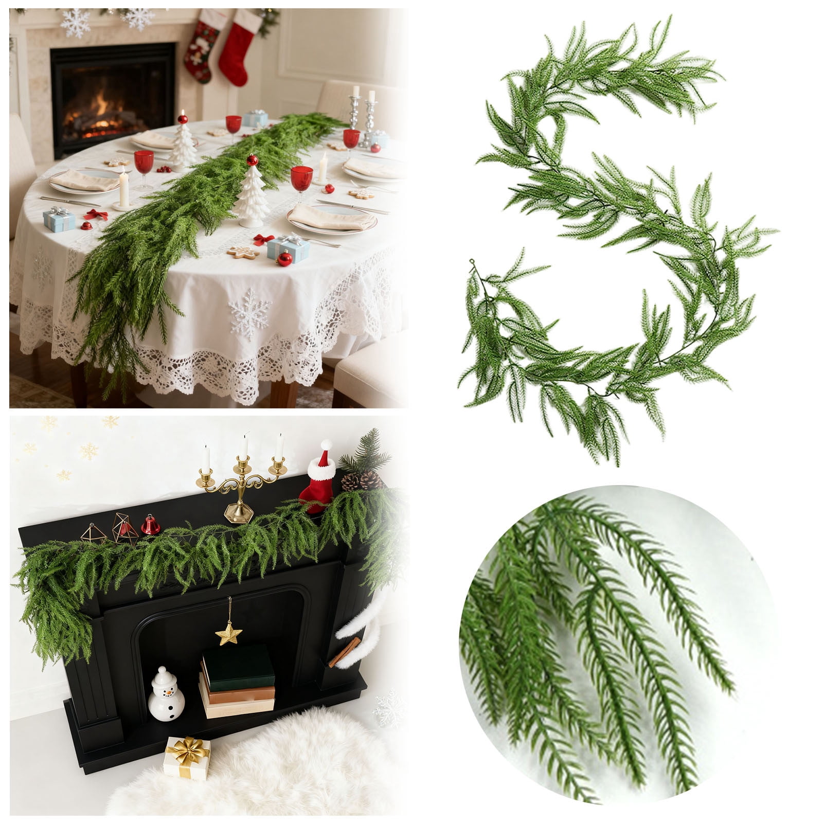 ZZERHUOO Green And Lifelike Coniferous And Twig Decorations Silk ...
