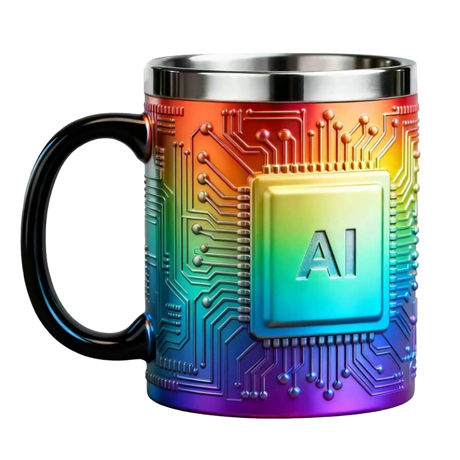 ZZERHUOO Insulated Double Wall Glass Mug With Handle For Hot And Cold ...