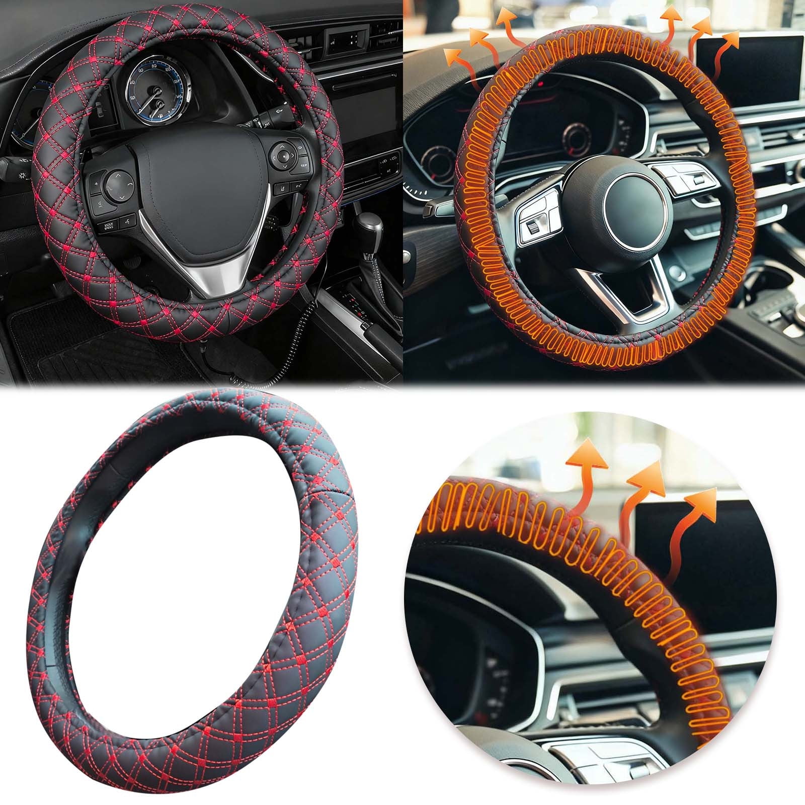 ZZERHUOO Steering Wheel Cover 15×15 Inch Soft Elastic Steering Wheel ...