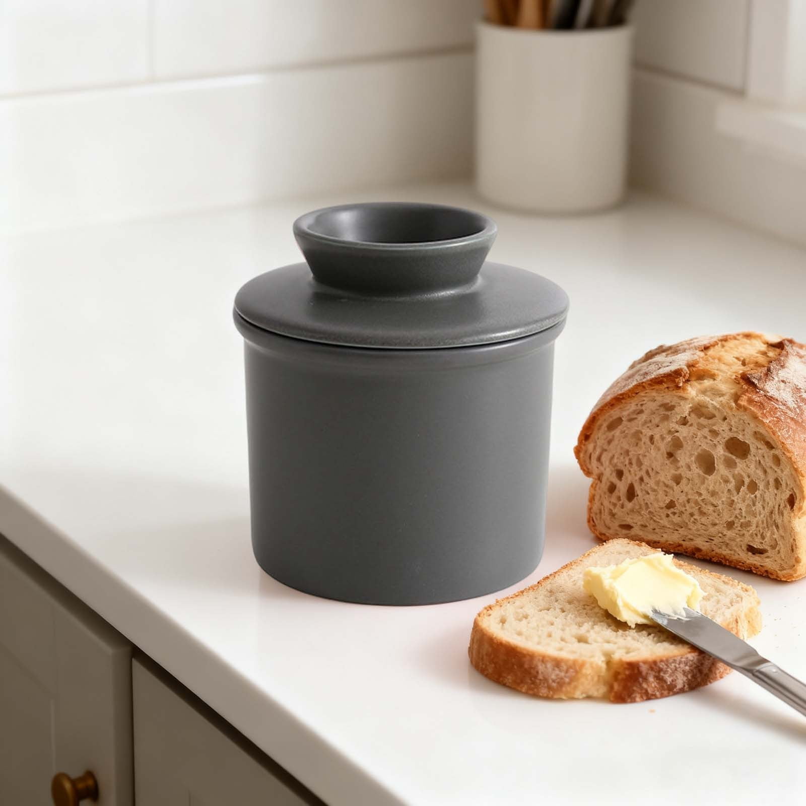 ZZERHUOO Storage Containers 12x12x14 Ceramic Butter Crock With Lid ...