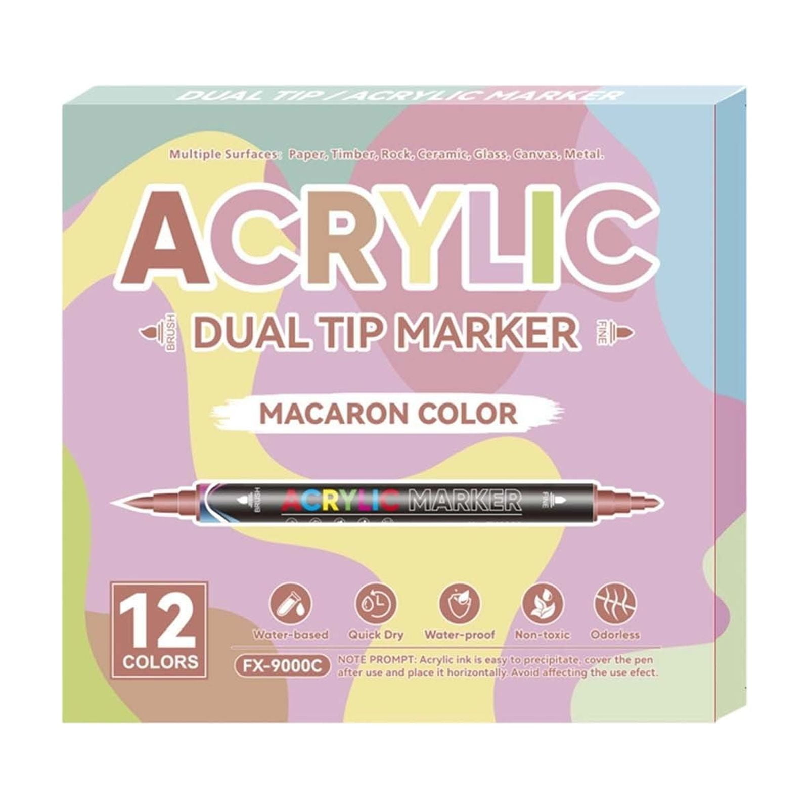 ZZERHUOO Tip Acrylic Markers With Flexible Fine And Broad Chisel Nibs ...