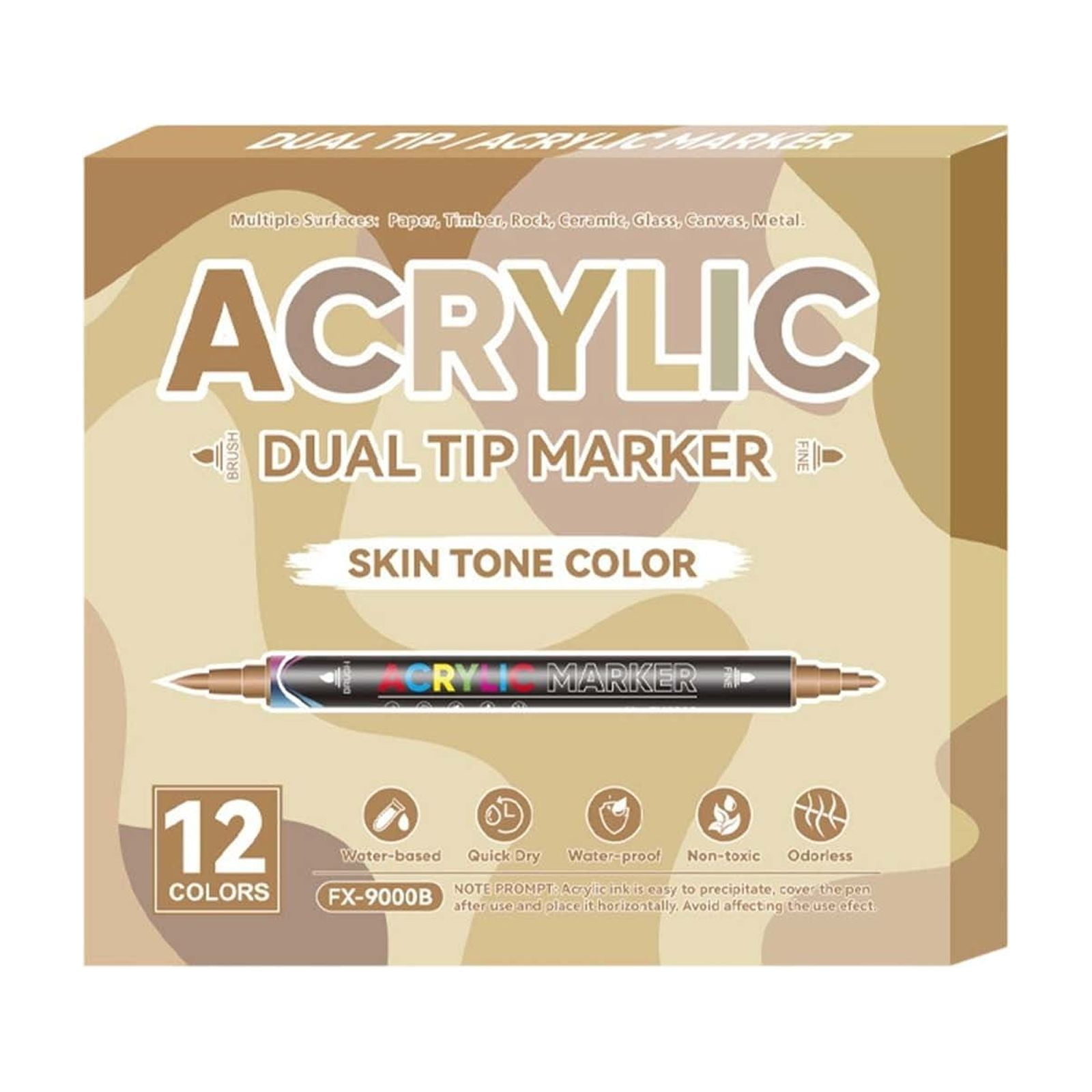 ZZERHUOO Tip Acrylic Markers With Flexible Fine And Broad Chisel Nibs ...