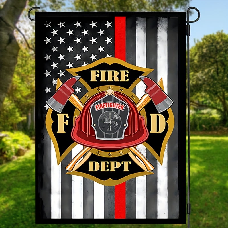 ZZHHJY American Firefighter Thin Red Line Maltese Cross Yard Garden ...