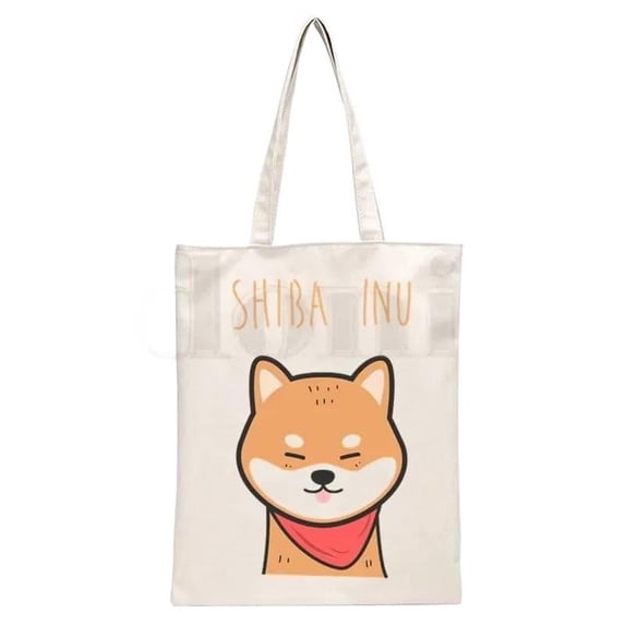 ZZHQ Shiba Inu Tote Bag - Japanese Doge Kawaii Graphic Canvas Shopping ...