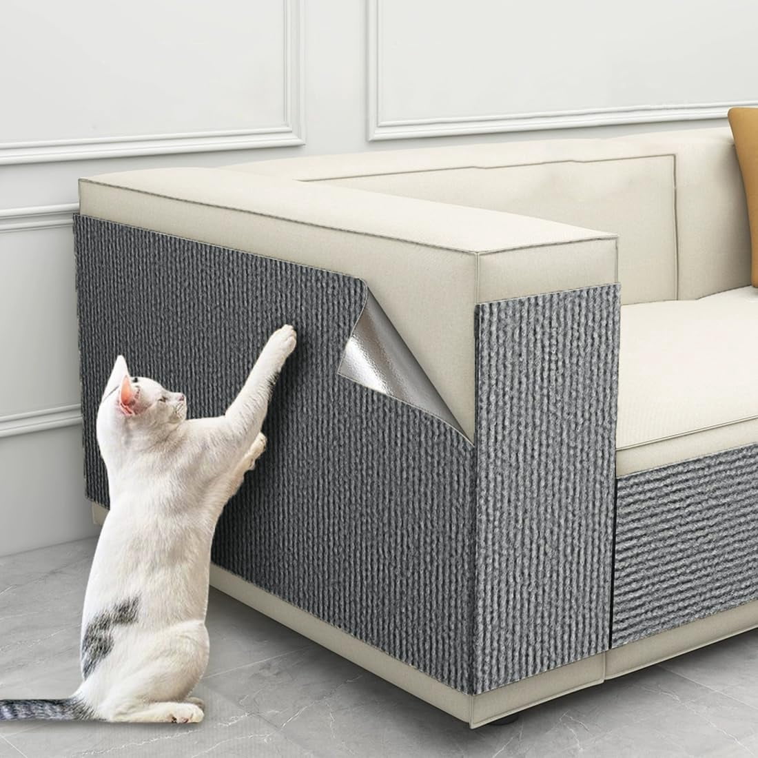 ZZHY Cat Scratching Mat, Self-Adhesive Cat Sratcher DIY, Tailorable Cat ...