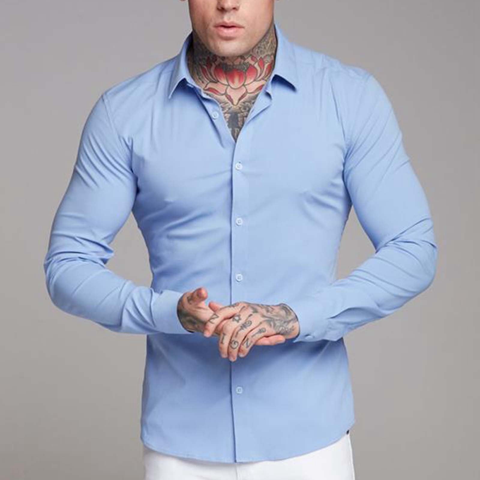 ZZHZGZ 4Th of July Purple Long Sleeve Shirt Men Foreign Trade New ...