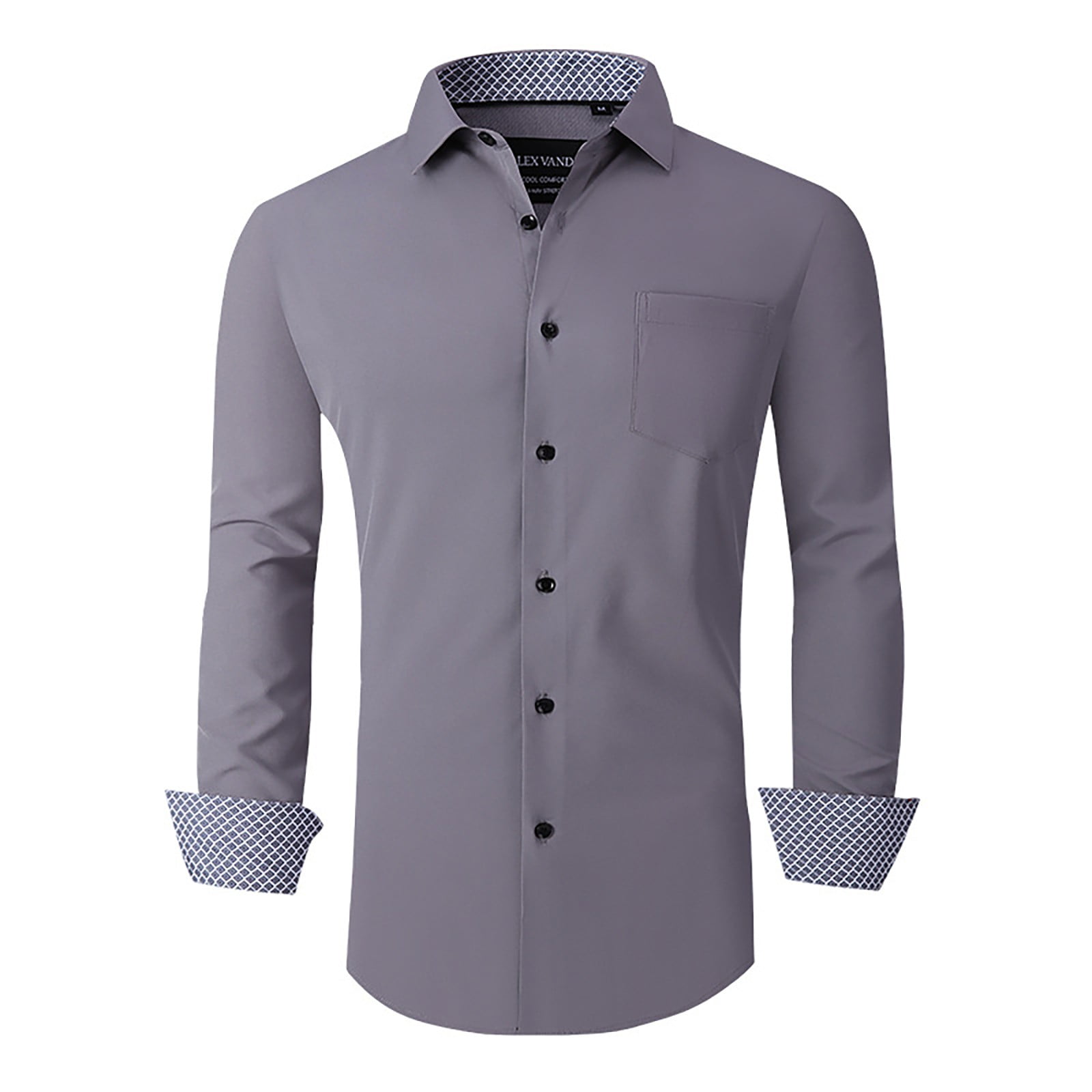 ZZHZGZ Fourth of July Mens Blue Button down Shirt Men's Long Sleeve ...