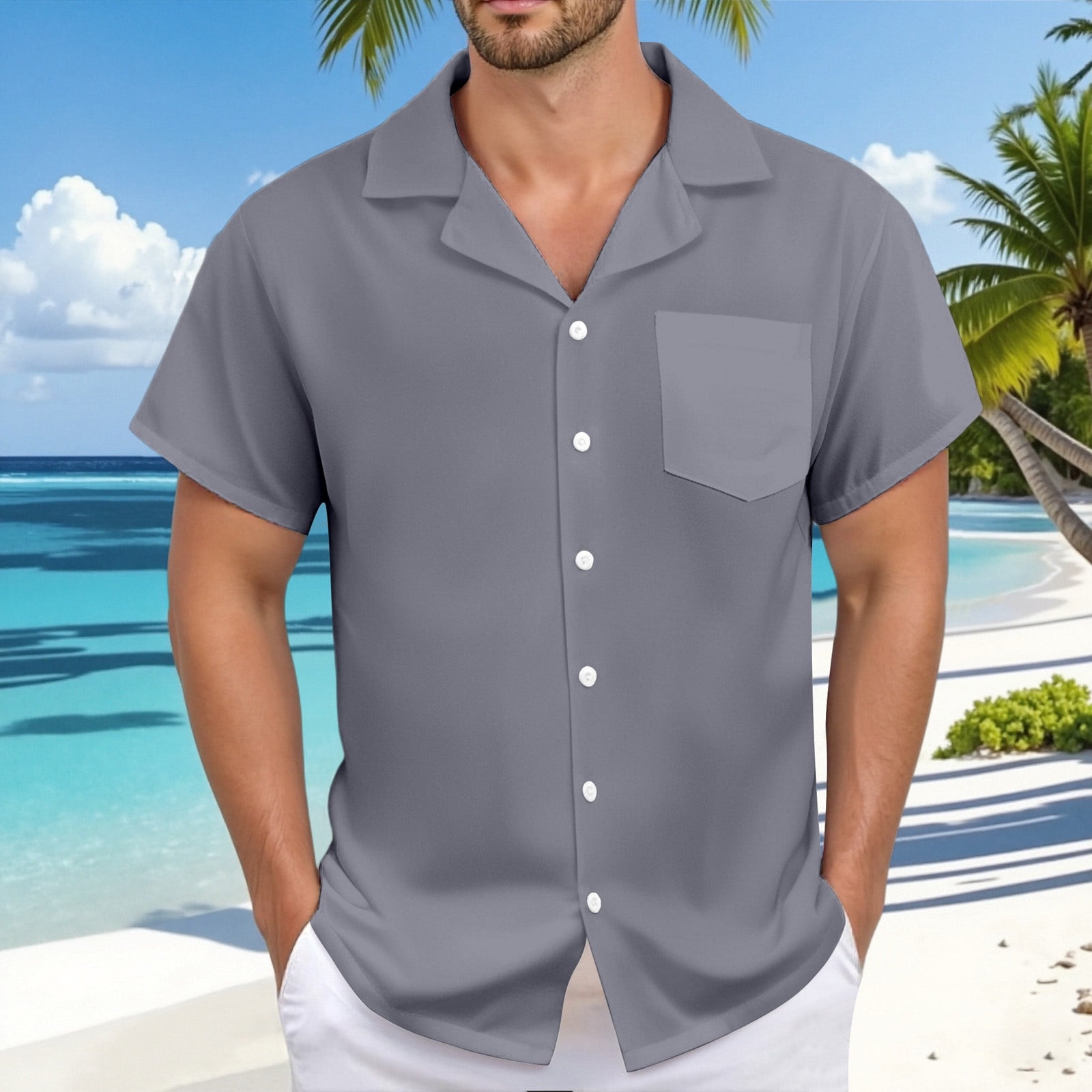 ZZHZGZ Fourth of July T Shirts for Men Graphic Men's Casual Linen Shirt ...