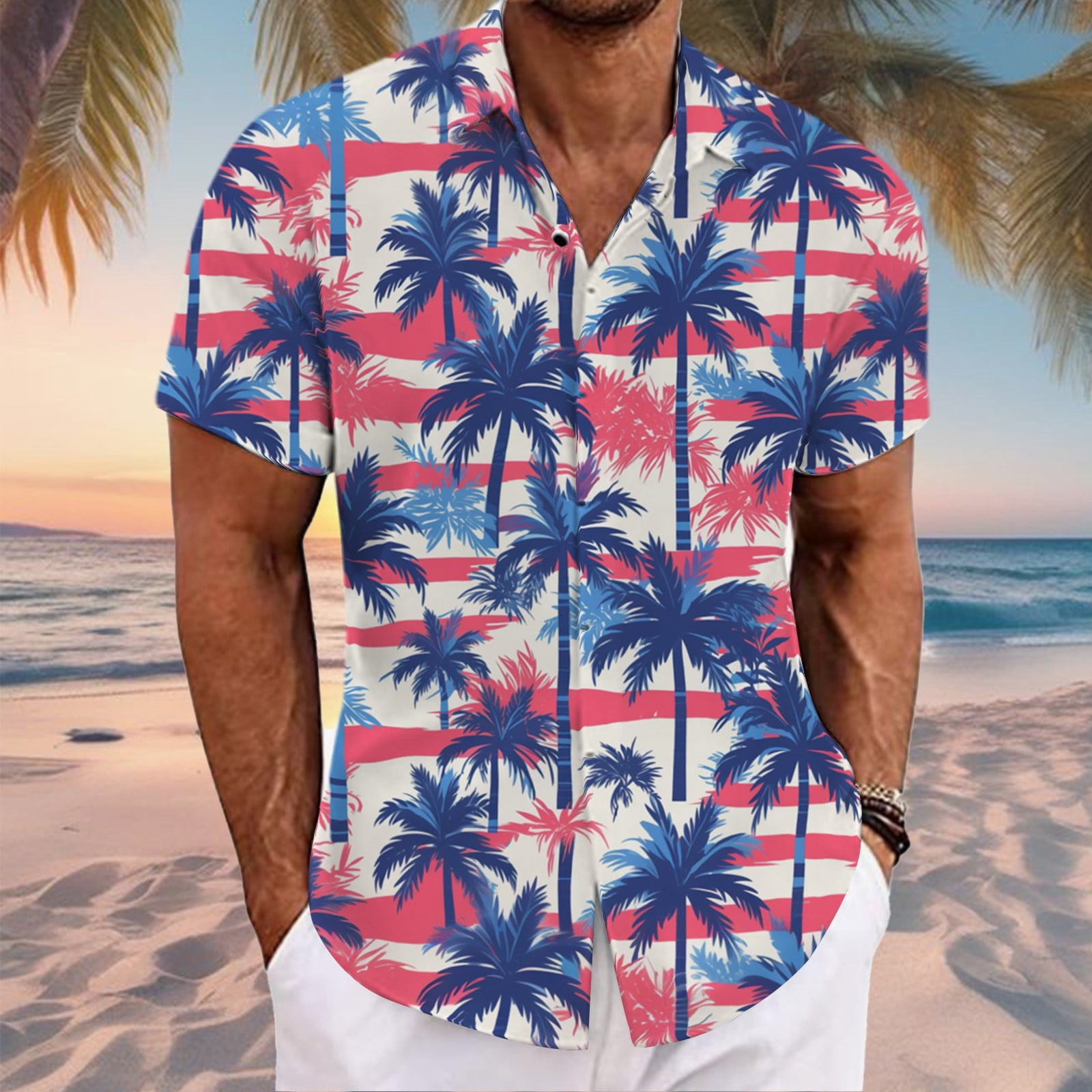 ZZHZGZ Fourth of July Mens Shirts 3D Printed Men's Shirt Casual Fashion ...