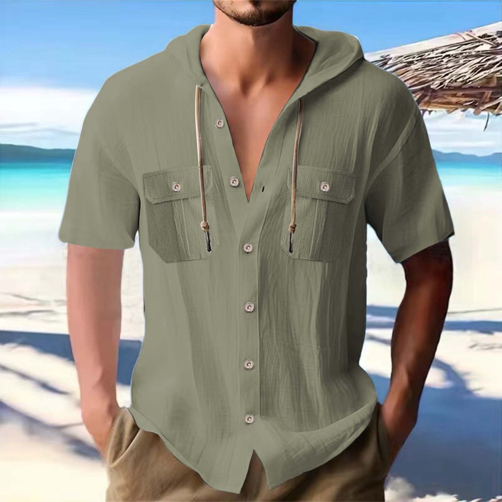 ZZHZGZ Late July Green Tie Dye Shirt 2025 Men's Linen Fashion Sports ...