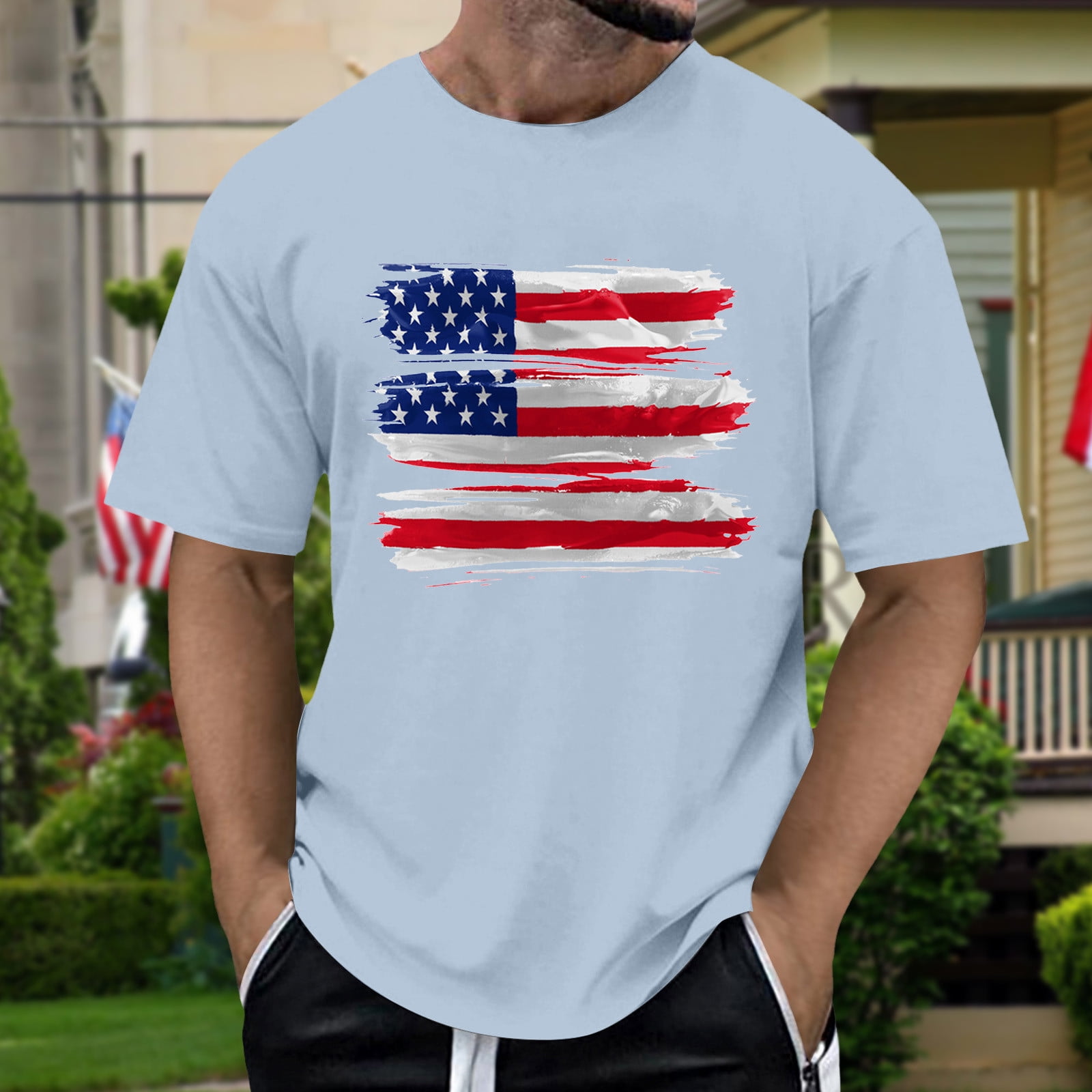 ZZHZGZ Mens 4Th of July Shirt Men T Shirt Independence Day Fashion Men ...