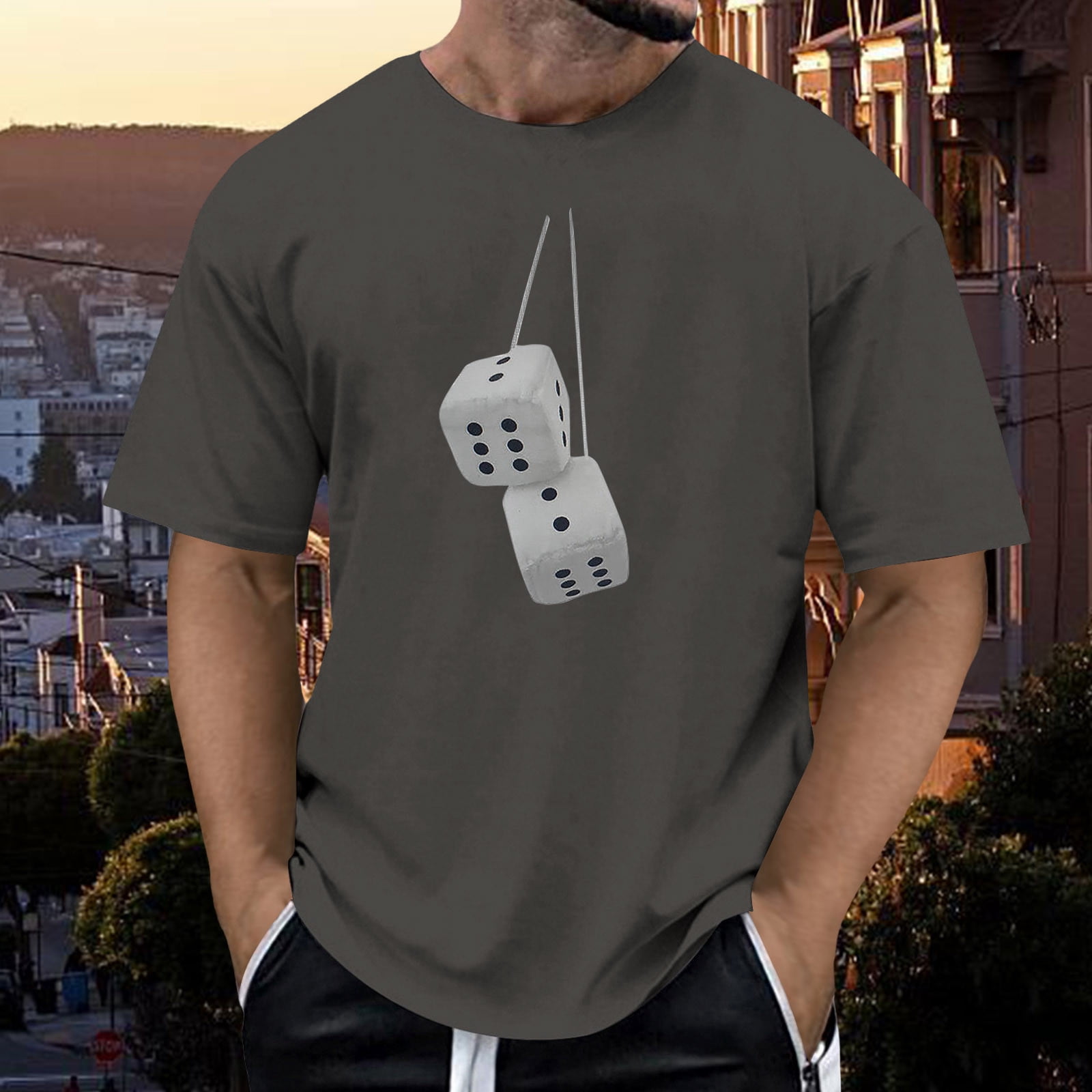ZZHZGZ Mens 4Th of July Shirt Men T Shirts Pack Bone Dice Casual Dress ...
