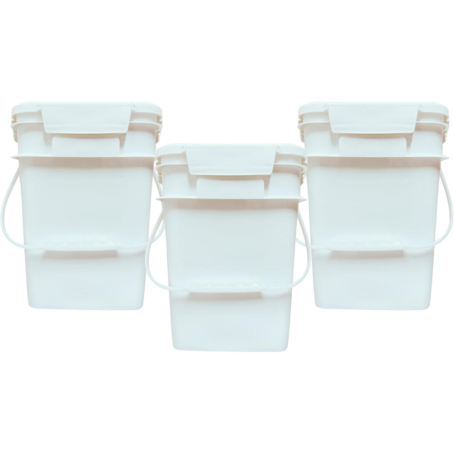 ZZJP 4 Gallon Square Food grade Bucket pail with plastic handles and ...